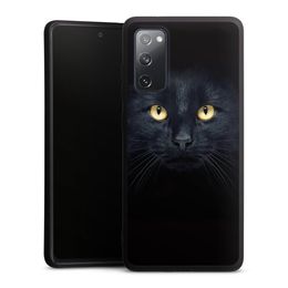 DeinDesign Galaxy S20 FE Handy Premium Silikon H&uuml;lle Handyh&uuml;lle schwarz Case Black Eye Cat Silikon Premium Case