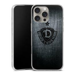 DeinDesign iPhone 16 Pro Max Handy Silikon H&uuml;lle Case transparent Handyh&uuml;lle Sg Dynamo Dresden Official Licensed Product Vintage Silikon Case