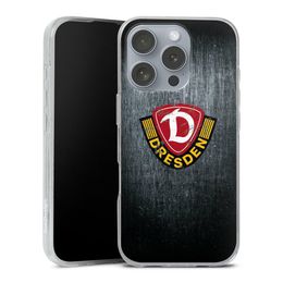 DeinDesign iPhone 16 Pro Handy Silikon H&uuml;lle Case transparent Handyh&uuml;lle Sgd Official Licensed Product Sg Dynamo Dresden Silikon Case