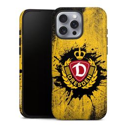 DeinDesign iPhone 16 Pro Max Handy Panzer Handyh&uuml;lle robuste Outdoor H&uuml;lle Schutzh&uuml;lle gl&auml;nzend Official Licensed Product Soccer Sg Dynamo Dresden Tough Case
