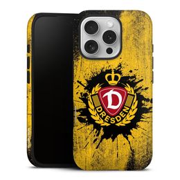 DeinDesign iPhone 16 Pro Handy Panzer Handyh&uuml;lle robuste Outdoor H&uuml;lle Schutzh&uuml;lle matt Official Licensed Product Soccer Sg Dynamo Dresden Tough Case