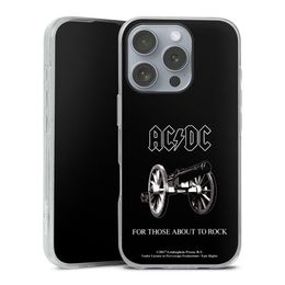 DeinDesign iPhone 16 Pro Handy Silikon H&uuml;lle Case transparent Handyh&uuml;lle Music Acdc Merchandise Silikon Case