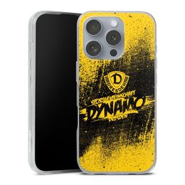 DeinDesign iPhone 16 Pro Handy Silikon H&uuml;lle Case transparent Handyh&uuml;lle Logo Official Licensed Product Sg Dynamo Dresden Silikon Case