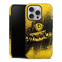 DeinDesign iPhone 16 Pro Handy Panzer Handyh&uuml;lle robuste Outdoor H&uuml;lle Schutzh&uuml;lle matt Logo Official Licensed Product Sg Dynamo Dresden Tough Case