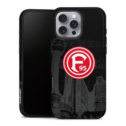 DeinDesign iPhone 16 Pro Max Handy Panzer Handyh&uuml;lle robuste Outdoor H&uuml;lle Schutzh&uuml;lle gl&auml;nzend Official Licensed Product Logo Fortuna D&uuml;sseldorf Tough Case