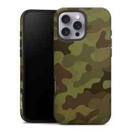 DeinDesign iPhone 16 Pro Max Handy Panzer Handyh&uuml;lle robuste Outdoor H&uuml;lle Schutzh&uuml;lle gl&auml;nzend Camouflage Tarnmuster Army Tough Case