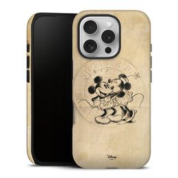 DeinDesign iPhone 16 Pro Handy Panzer Handyh&uuml;lle robuste Outdoor H&uuml;lle Schutzh&uuml;lle gl&auml;nzend Minnie Mouse Vintage Mickey Mouse Tough Case