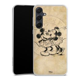 DeinDesign Galaxy A55 5G Handy Slim Case extra dünn Silikon Handyhülle transparent Hülle Vintage Mickey Mouse Minnie Mouse Silikon Slim Case