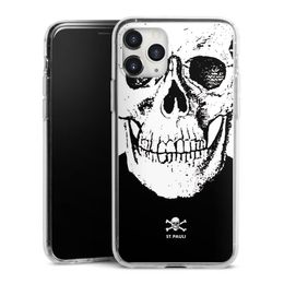 DeinDesign iPhone 11 Pro Max Handy Silikon H&uuml;lle Case transparent Handyh&uuml;lle Totenkopf Fc St. Pauli Official Licensed Product Silikon Case
