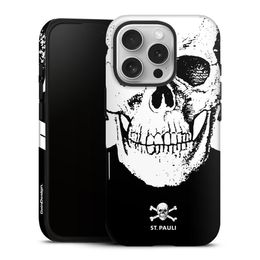 DeinDesign iPhone 16 Pro Handy Panzer Handyh&uuml;lle robuste Outdoor H&uuml;lle Schutzh&uuml;lle matt Totenkopf Fc St. Pauli Official Licensed Product Tough Case