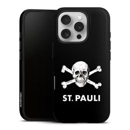 DeinDesign iPhone 16 Pro Handy Panzer Handyh&uuml;lle robuste Outdoor H&uuml;lle Schutzh&uuml;lle gl&auml;nzend Totenkopf Fc St. Pauli Official Licensed Product Tough Case
