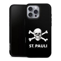 DeinDesign iPhone 16 Pro Max Handy Panzer Handyh&uuml;lle robuste Outdoor H&uuml;lle Schutzh&uuml;lle gl&auml;nzend Totenkopf Fc St. Pauli Official Licensed Product Tough Case