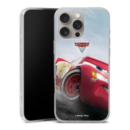 DeinDesign iPhone 16 Pro Max Handy Silikon H&uuml;lle Case transparent Handyh&uuml;lle Lightning Mcqueen 95 Official Licensed Product Cars Silikon Case