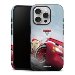 DeinDesign iPhone 16 Pro Handy Panzer Handyh&uuml;lle robuste Outdoor H&uuml;lle Schutzh&uuml;lle gl&auml;nzend Lightning Mcqueen 95 Official Licensed Product Cars Tough Case
