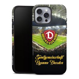 DeinDesign iPhone 16 Pro Max Handy Panzer Handyh&uuml;lle robuste Outdoor H&uuml;lle Schutzh&uuml;lle gl&auml;nzend Sg Dynamo Dresden Sgd Official Licensed Product Tough Case