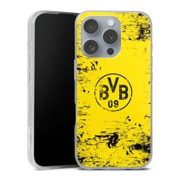 DeinDesign iPhone 16 Pro Handy Silikon H&uuml;lle Case transparent Handyh&uuml;lle Bvb Official Licensed Product Borussia Dortmund Silikon Case
