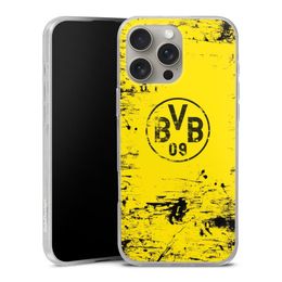 DeinDesign iPhone 16 Pro Max Handy Silikon H&uuml;lle Case transparent Handyh&uuml;lle Bvb Official Licensed Product Borussia Dortmund Silikon Case