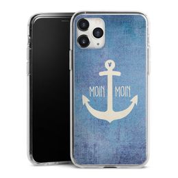 DeinDesign iPhone 11 Pro Max Handy Silikon H&uuml;lle Case transparent Handyh&uuml;lle Anchor Maritim Blue Silikon Case