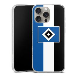 DeinDesign iPhone 16 Pro Max Handy Silikon H&uuml;lle Case transparent Handyh&uuml;lle Stripes Hamburger Sv Hsv Silikon Case