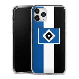DeinDesign iPhone 11 Pro Max Handy Silikon H&uuml;lle Case transparent Handyh&uuml;lle Stripes Hsv Hamburger Sv Silikon Case