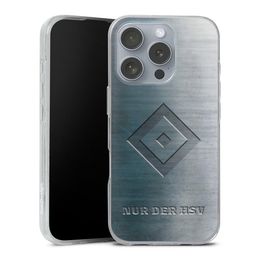 DeinDesign iPhone 16 Pro Handy Silikon H&uuml;lle Case transparent Handyh&uuml;lle Metallic Look Hsv Hamburger Sv Silikon Case