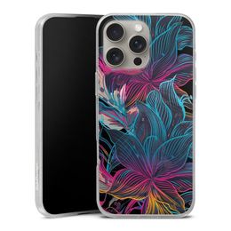 DeinDesign iPhone 16 Pro Max Handy Silikon H&uuml;lle Case transparent Handyh&uuml;lle Colourful Flowers Neon Silikon Case