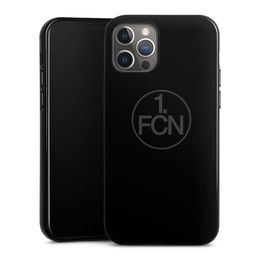 DeinDesign iPhone 12 Pro Handy Silikon H&uuml;lle Case schwarz Handyh&uuml;lle 1. Fcn 1. Fc N&uuml;rnberg Logo