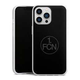 DeinDesign iPhone 13 Pro Handy Silikon H&uuml;lle Case wei&szlig; Handyh&uuml;lle 1. Fcn 1. Fc N&uuml;rnberg Logo Silikon Case
