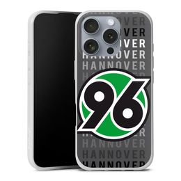DeinDesign iPhone 16 Pro Handy Silikon H&uuml;lle Case wei&szlig; Handyh&uuml;lle H96 Hannover 96 Official Licensed Product Silikon Case