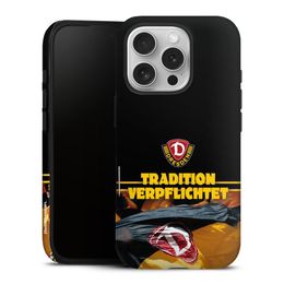 DeinDesign iPhone 16 Pro Handy Panzer Handyh&uuml;lle robuste Outdoor H&uuml;lle Schutzh&uuml;lle matt Sgd Sg Dynamo Dresden Merchandise Tough Case