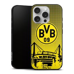 DeinDesign iPhone 16 Pro Handy Slim Case extra d&uuml;nn Silikon Handyh&uuml;lle schwarz H&uuml;lle Bvb Stadium Borussia Dortmund Silikon Slim Case