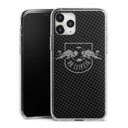 DeinDesign iPhone 11 Pro Max Handy Silikon H&uuml;lle Case transparent Handyh&uuml;lle Rb Leipzig Carbon Metallic Look Silikon Case