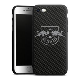 DeinDesign iPhone SE (2020) Handy Premium Silikon H&uuml;lle Handyh&uuml;lle schwarz Case Rb Leipzig Carbon Metallic Look Silikon Premium Case