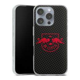 DeinDesign iPhone 16 Pro Handy Silikon H&uuml;lle Case transparent Handyh&uuml;lle Rb Leipzig Official Licensed Product Carbon Silikon Case