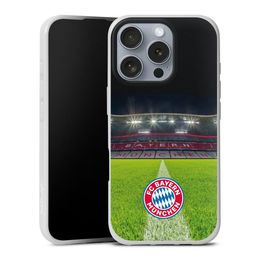 DeinDesign iPhone 16 Pro Handy Silikon H&uuml;lle Case wei&szlig; Handyh&uuml;lle Stadium Fc Bayern M&uuml;nchen Fcb Silikon Case
