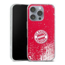 DeinDesign iPhone 16 Pro Handy Silikon H&uuml;lle Case transparent Handyh&uuml;lle Fcb Fc Bayern M&uuml;nchen Official Licensed Product Silikon Case