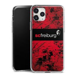 DeinDesign iPhone 11 Pro Max Handy Silikon H&uuml;lle Case transparent Handyh&uuml;lle Official Licensed Product Sc Freiburg Logo Silikon Case