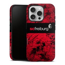 DeinDesign iPhone 16 Pro Handy Panzer Handyh&uuml;lle robuste Outdoor H&uuml;lle Schutzh&uuml;lle matt Official Licensed Product Sc Freiburg Logo Tough Case