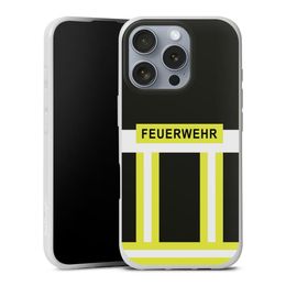 DeinDesign iPhone 16 Pro Handy Silikon H&uuml;lle Case wei&szlig; Handyh&uuml;lle Fire Fighters Job Fire Fighter Silikon Case
