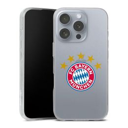 DeinDesign iPhone 16 Pro Handy Silikon H&uuml;lle Case transparent Handyh&uuml;lle Star Fcb Fc Bayern M&uuml;nchen Silikon Case