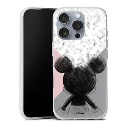 DeinDesign iPhone 16 Pro Handy Silikon H&uuml;lle Case wei&szlig; Handyh&uuml;lle Marble Disney Mickey Mouse Silikon Case