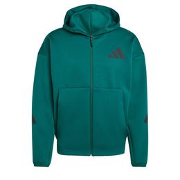 adidas Sportswear Athletic Zip-Up Hoodie 'Z.N.E.' male Green size XL