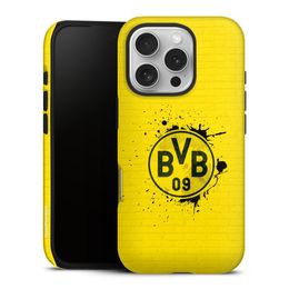 DeinDesign iPhone 16 Pro Handy Panzer Handyh&uuml;lle robuste Outdoor H&uuml;lle Schutzh&uuml;lle gl&auml;nzend Official Licensed Product Bvb Borussia Dortmund Tough Case