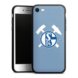 DeinDesign iPhone SE (2020) Handy Premium Silikon H&uuml;lle Handyh&uuml;lle schwarz Case Fc Schalke 04 Bundesliga Stripes Silikon Premium Case