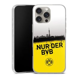 DeinDesign iPhone 16 Pro Max Handy Silikon H&uuml;lle Case transparent Handyh&uuml;lle Borussia Dortmund Statement Bvb Silikon Case