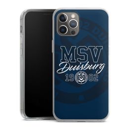 DeinDesign iPhone 12 Pro Max Handy Silikon H&uuml;lle Case transparent Handyh&uuml;lle Soccer Merchandise Msv Duisburg Silikon Case