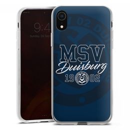 DeinDesign iPhone Xr Handy Silikon H&uuml;lle Case transparent Handyh&uuml;lle Soccer Merchandise Msv Duisburg Silikon Case