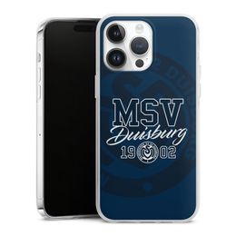 DeinDesign iPhone 14 Pro Max Handy Silikon Hülle Case transparent Handyhülle Msv Duisburg Merchandise Soccer Silikon Case