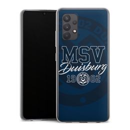DeinDesign Galaxy A32 4G Handy Silikon H&uuml;lle Case transparent Handyh&uuml;lle Soccer Merchandise Msv Duisburg Silikon Case