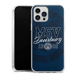 DeinDesign iPhone 13 Pro Max Handy Silikon H&uuml;lle Case transparent Handyh&uuml;lle Soccer Merchandise Msv Duisburg Silikon Case